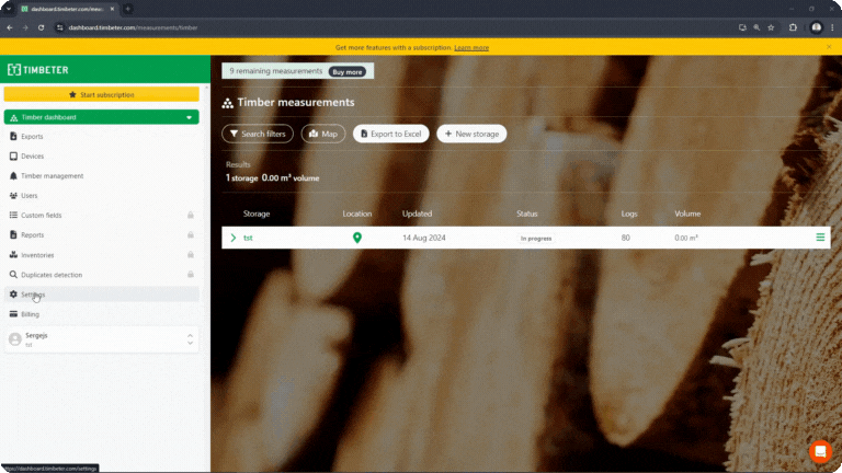 Timbeter | How to manage billing data (address, VAT…)